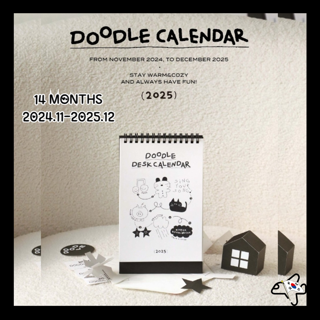 2025 Iconic Doodle Desk Calendar / 2025 Desk Calendar / 2025 Korean ...