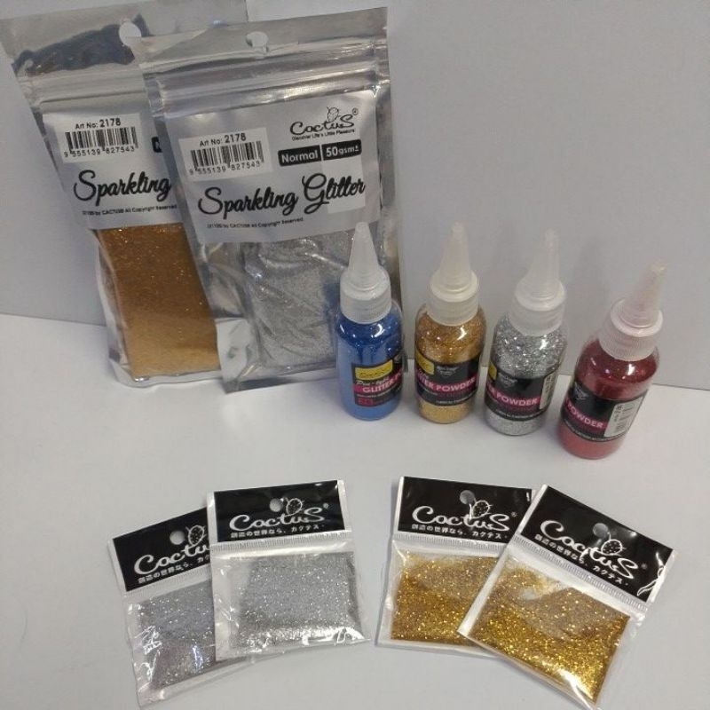 Glitter powder Serbuk emas gold dust powder Prada art school student ...