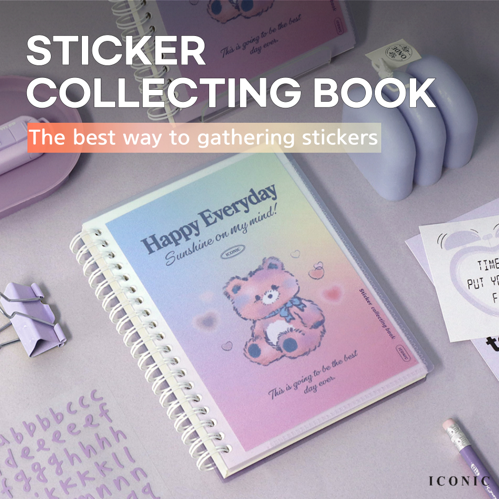 ICONIC Sticker Collecting Book 40 sheets(80pages) deco seal stickers ...