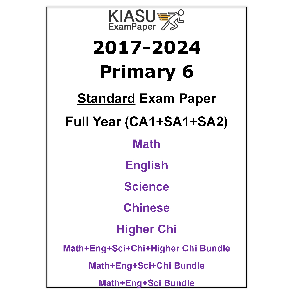 2017-2022 2023 2024 Primary 6 P6 PSLE FULL YEAR Math , English , Higher ...