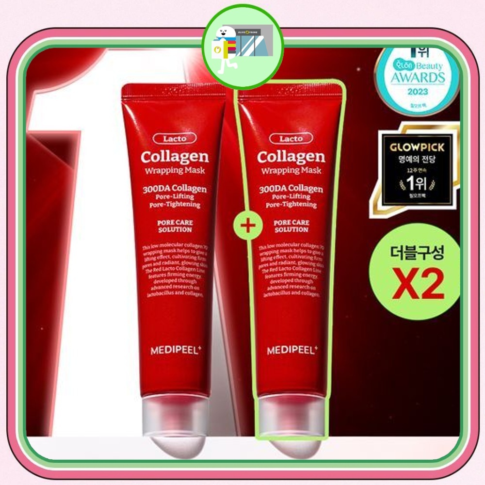 MEDIPEEL Red Lacto Collagen Wrapping Mask Double Plan 70 ml+70 ml ...