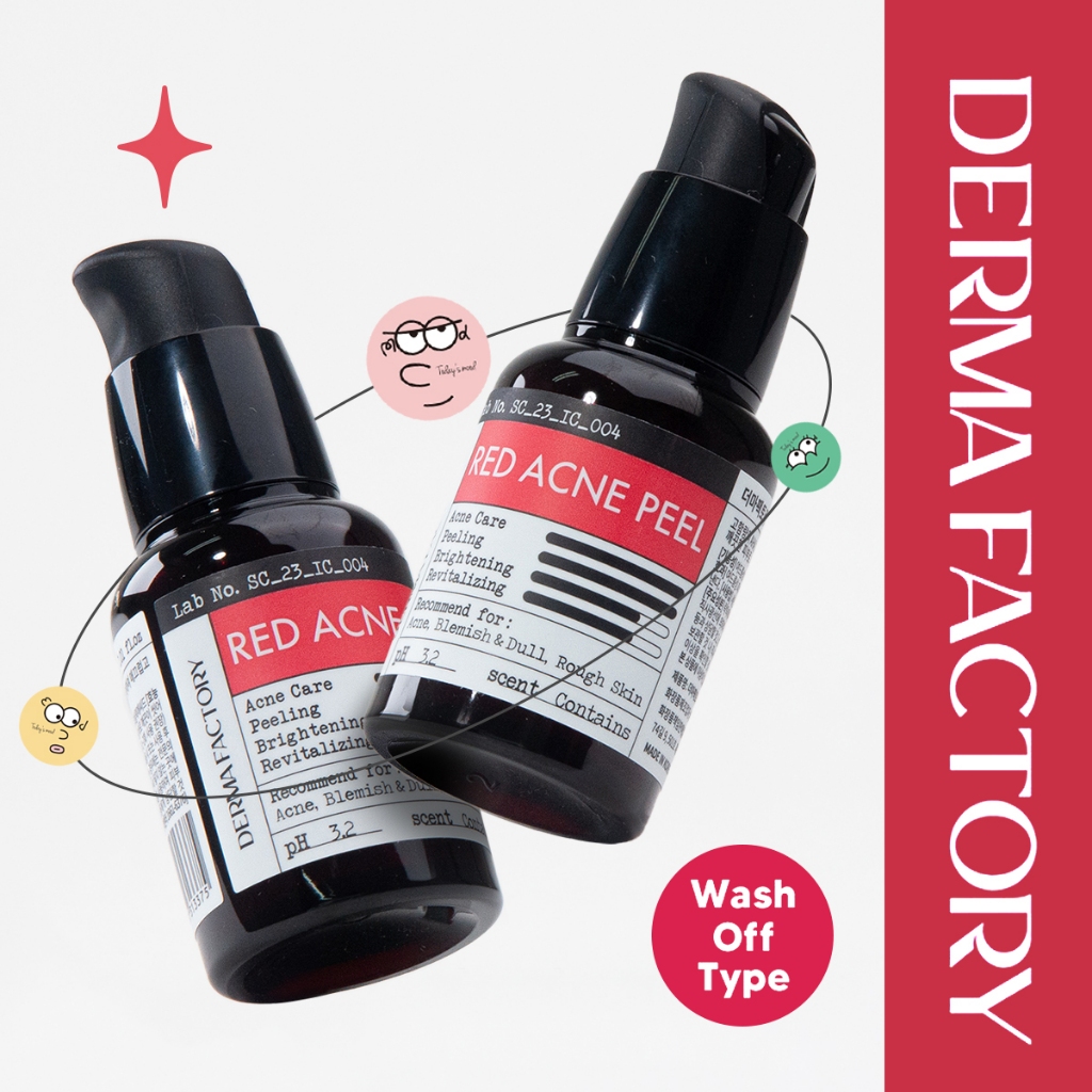 [Derma Factory] (1+1)Red Acne Peel AHA BHA Serum 30ml | Wash off ...