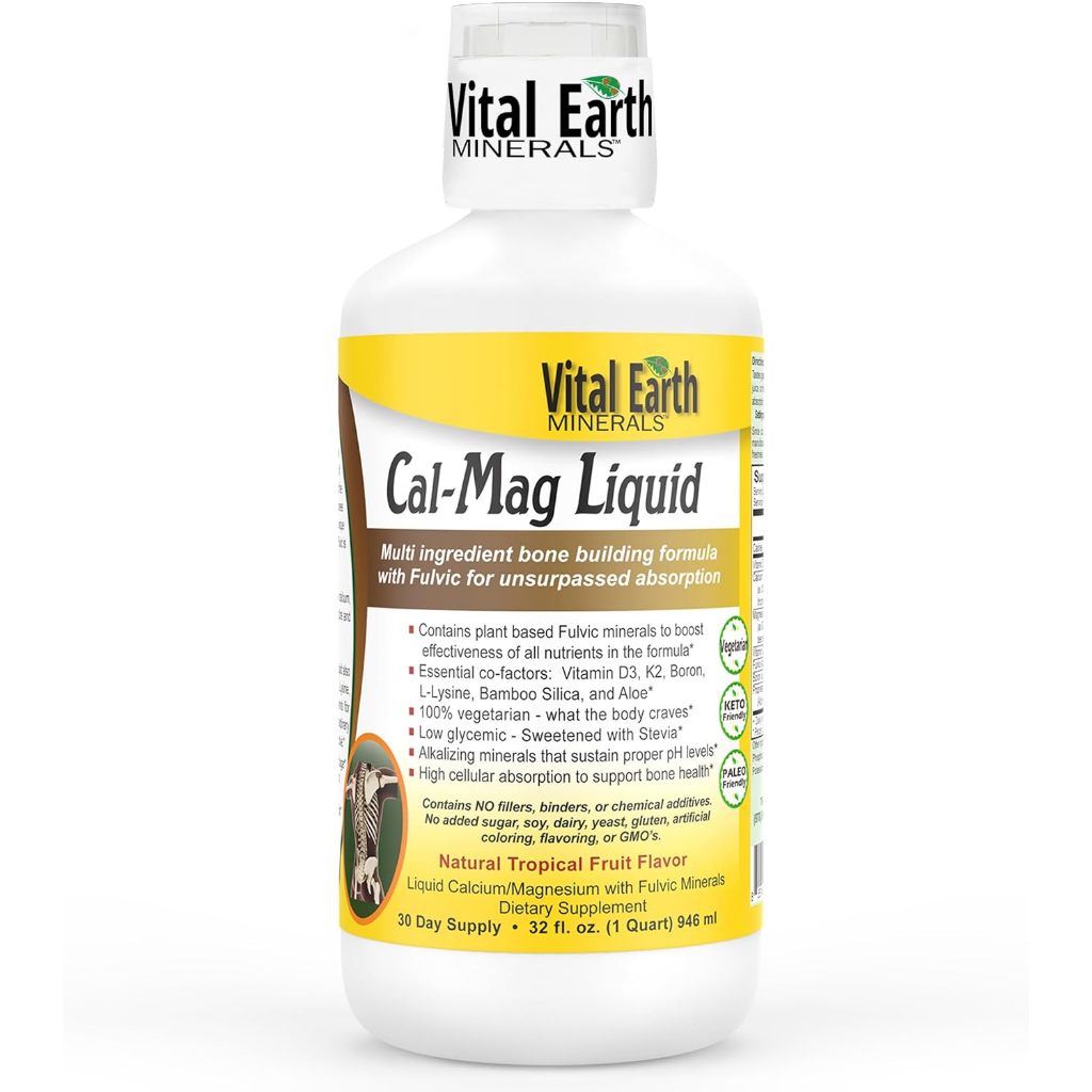 Vital Earth Minerals Cal-Mag Liquid 32 Oz – Calcium Magnesium ...