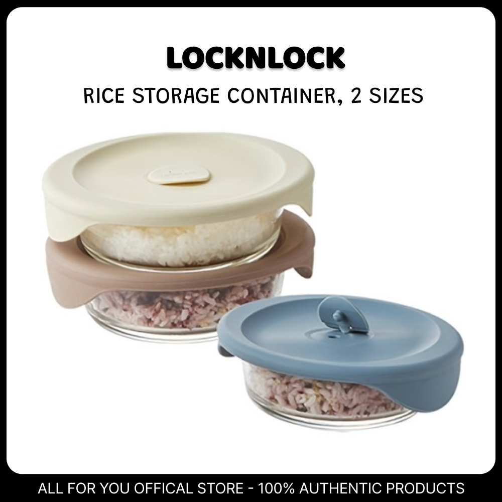 [LOCKNLOCK] Heat-Resistant Glass Rice Storage Container, 355ml (3P) / 450ml (2P) | Shopee Malaysia