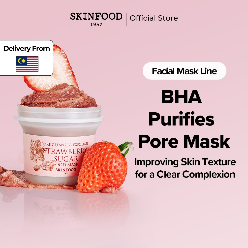 [SKINFOOD Official] Strawberry BHA Sugar Pore & Sebum Clearing Wash Off ...