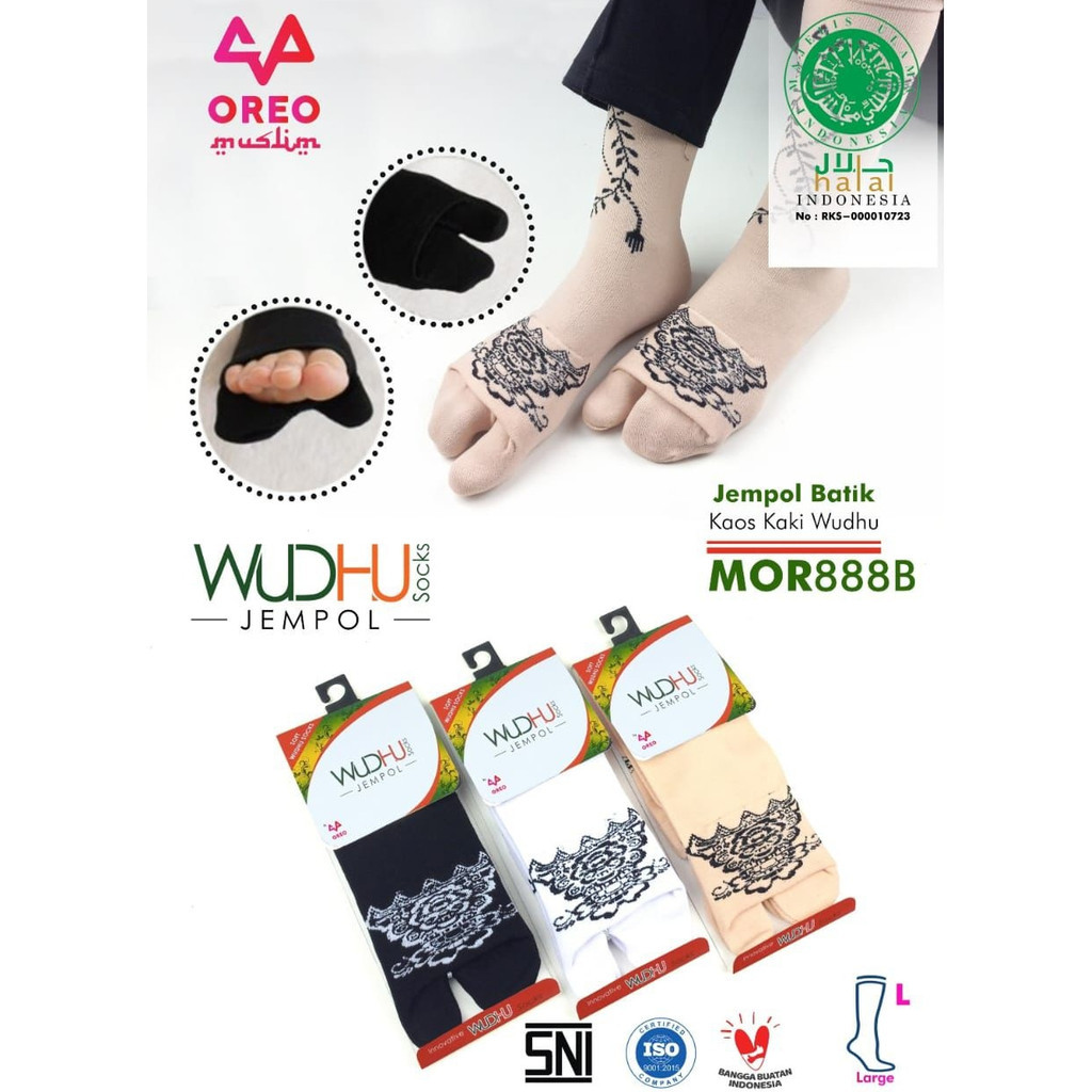 PUTIH HITAM Halal Wudhu Thumb Socks Plain Black and White Muslim Hijab ...
