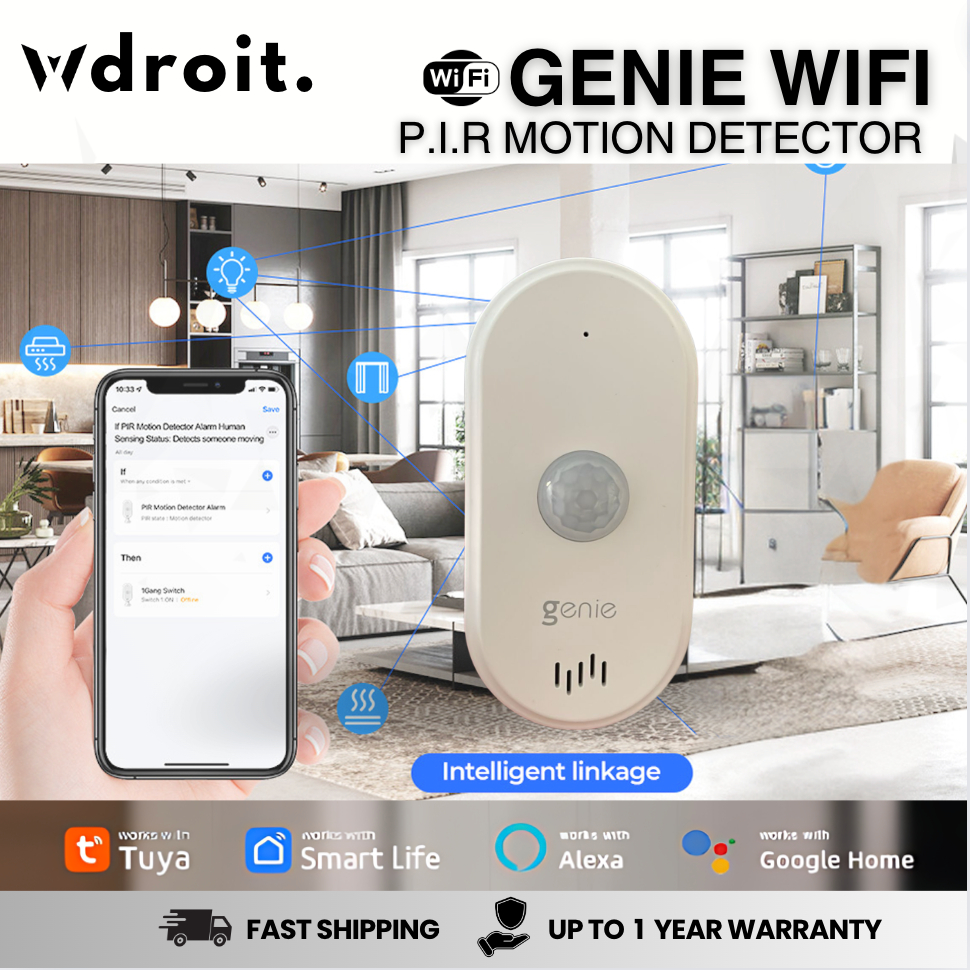 Genie Wifi Smart Motion PIR Human Body Sensor Detector Wireless ...