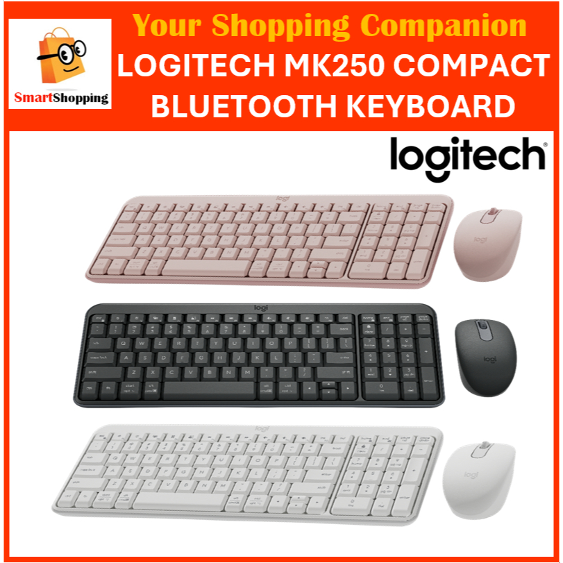 Logitech MK250 250 MK 250 Compact Bluetooth Wireless Combo Keyboard and ...