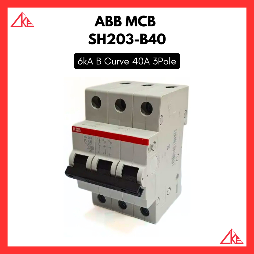 ABB MCB SH203-B40 6kA B Curve 40A 3 Pole Miniature Circuit Breaker | Shopee Malaysia