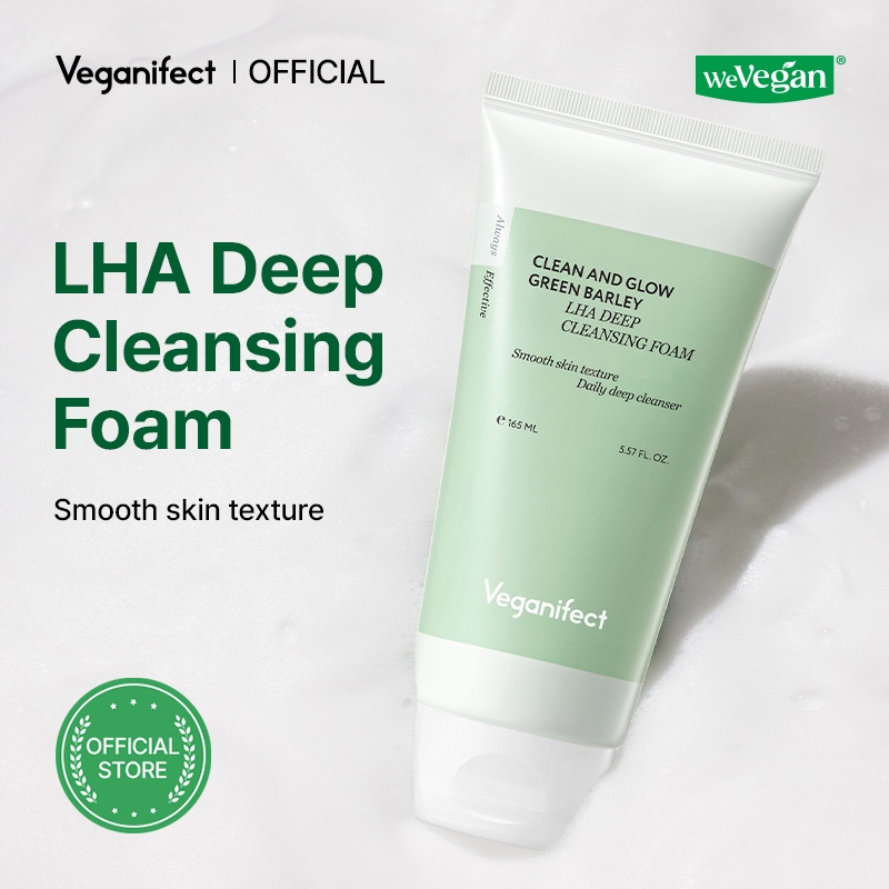 [Veganifect] LHA Deep Cleansing Foam 165ml / Acne-prone skin cleanser / Clean & Glow green ...