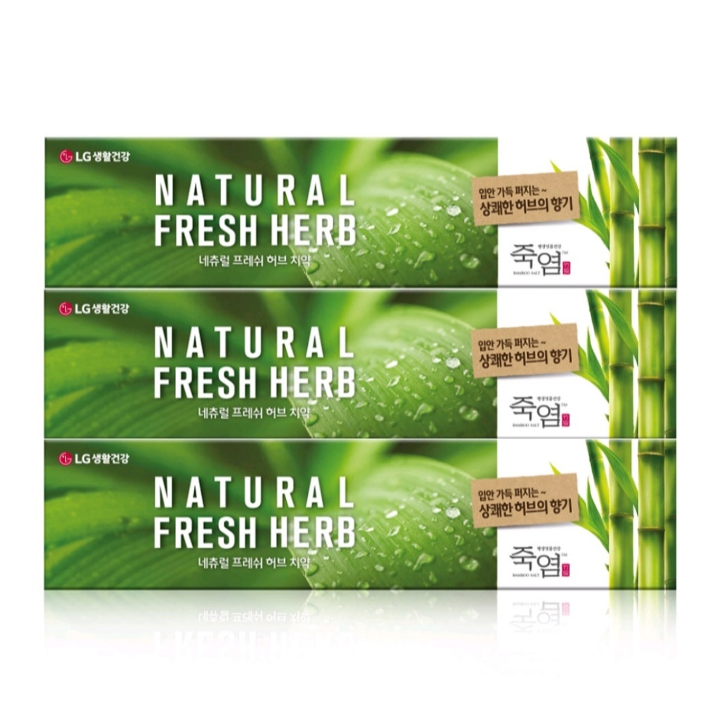 [LG Health] Bamboo Salt Natural Fresh Herb Toothpaste 160g X 3 / Korean ...