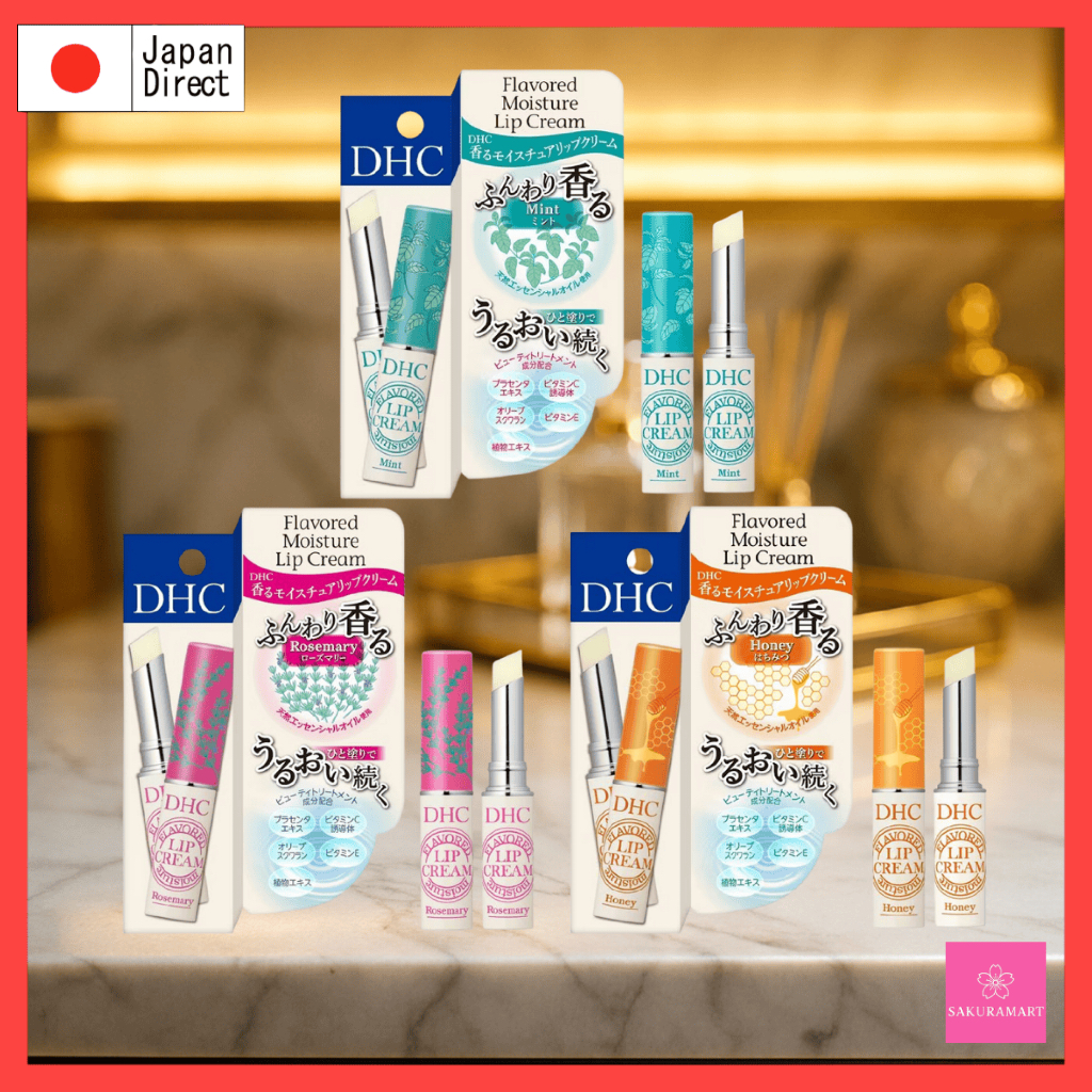 DHC Moisturizing Lip Cream with Natural Aroma – Choose from Mint, Honey ...