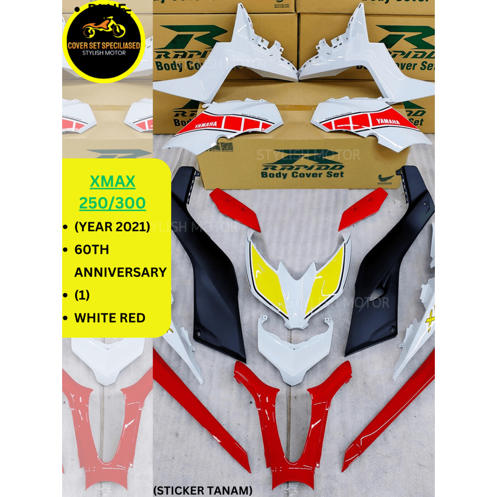 (STICKER TANAM/AIRBRUSH) RAPIDO COVER SET YAMAHA XMAX 250/300 (YEAR ...