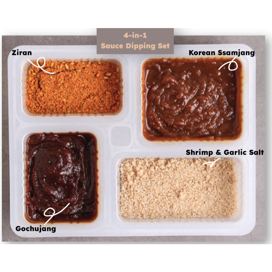 [Daiso Korea] Seasoning 4-in-1 Set Dipping Sauce Set for Hotpot, BBQ ...