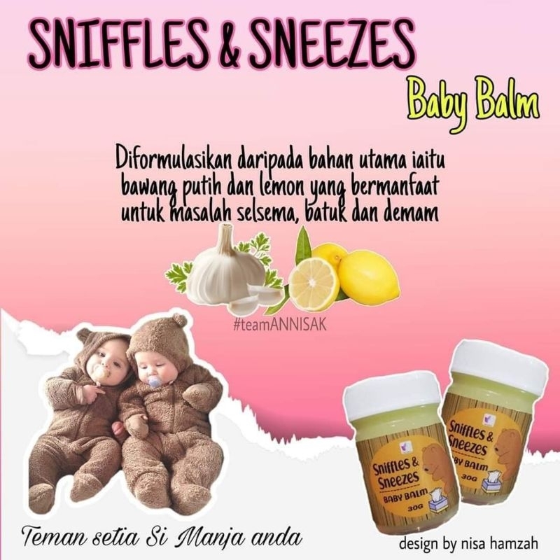 SNIFFLES AND SNEEZES BABY BALM KHAS BATUK DAN SELESAM BAYI | Shopee ...