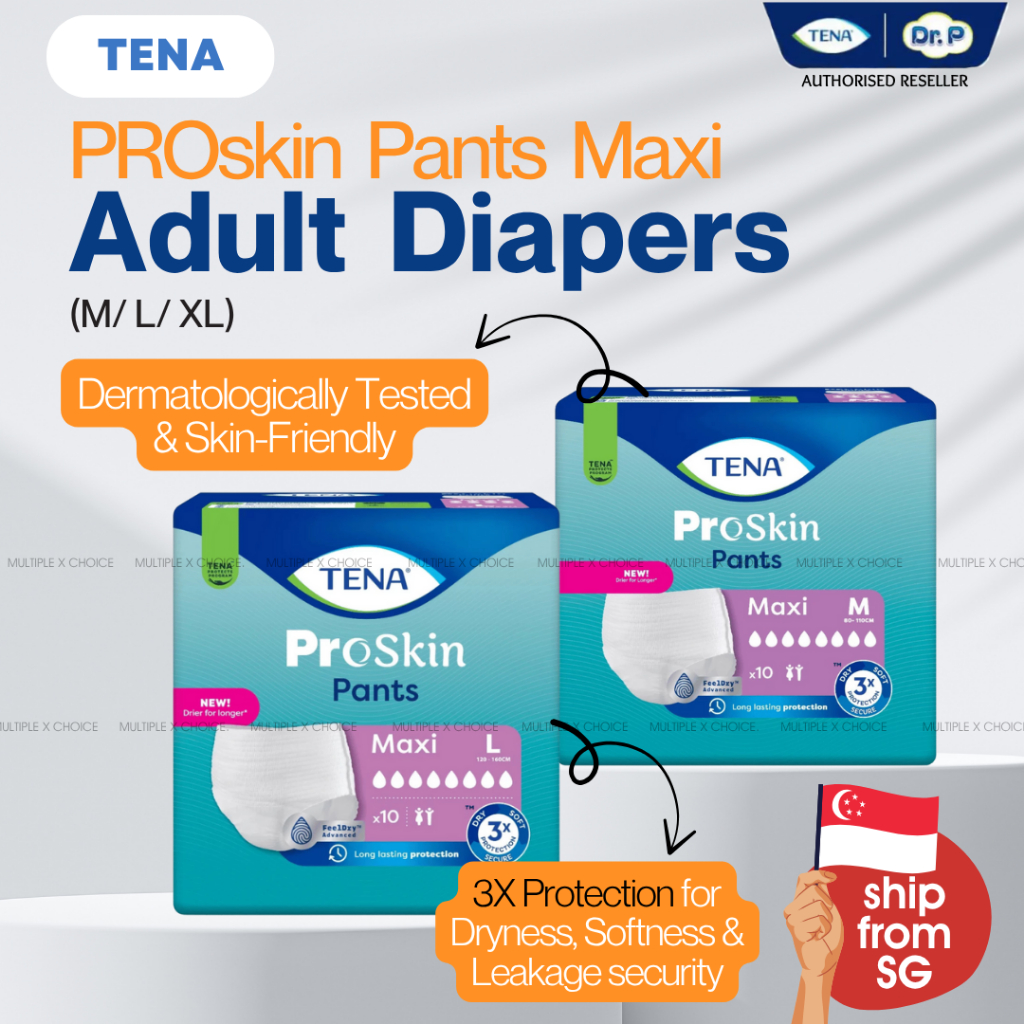 TENA PROskin Pants Maxi Adult Diapers | Comfortable Disposable Pull Up ...