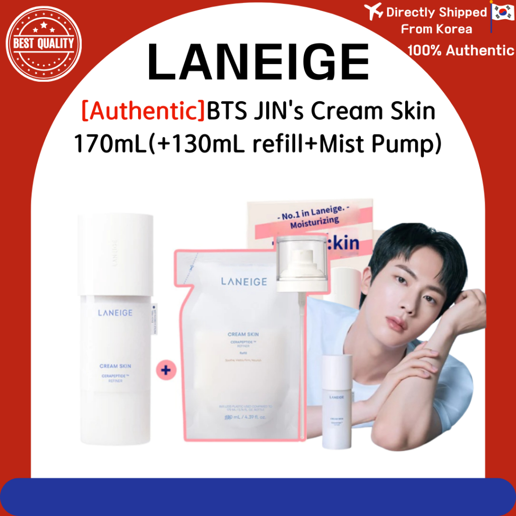 [AUTHENTIC] BTS JIN's Cream Skin 170mL(+130mL refill+Mist Pump) | Shopee Malaysia