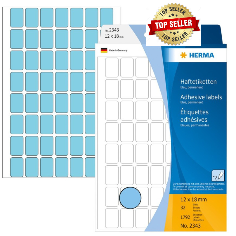 The Office Shoppe - HERMA Blue Rectangle sticker Office Pack Multi ...