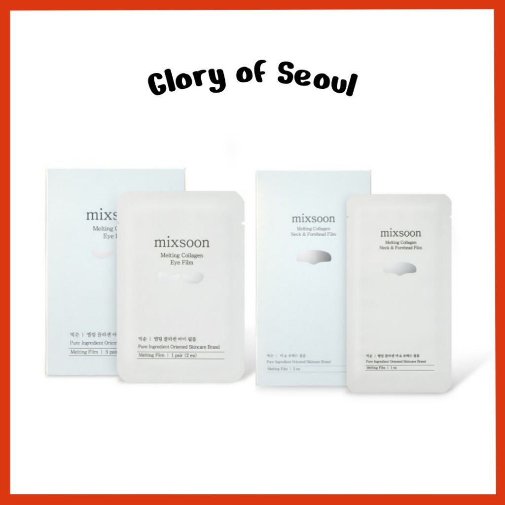 MIXSOON Melting Collagen Film (2 Types) Eye Film(5pairs/10ea/1box) / Neck & Forehead Film(5ea ...