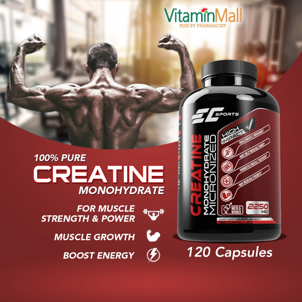 EC Sports Micronized Creatine Monohydrate Capsule 2250mg - Bodybuilding ...
