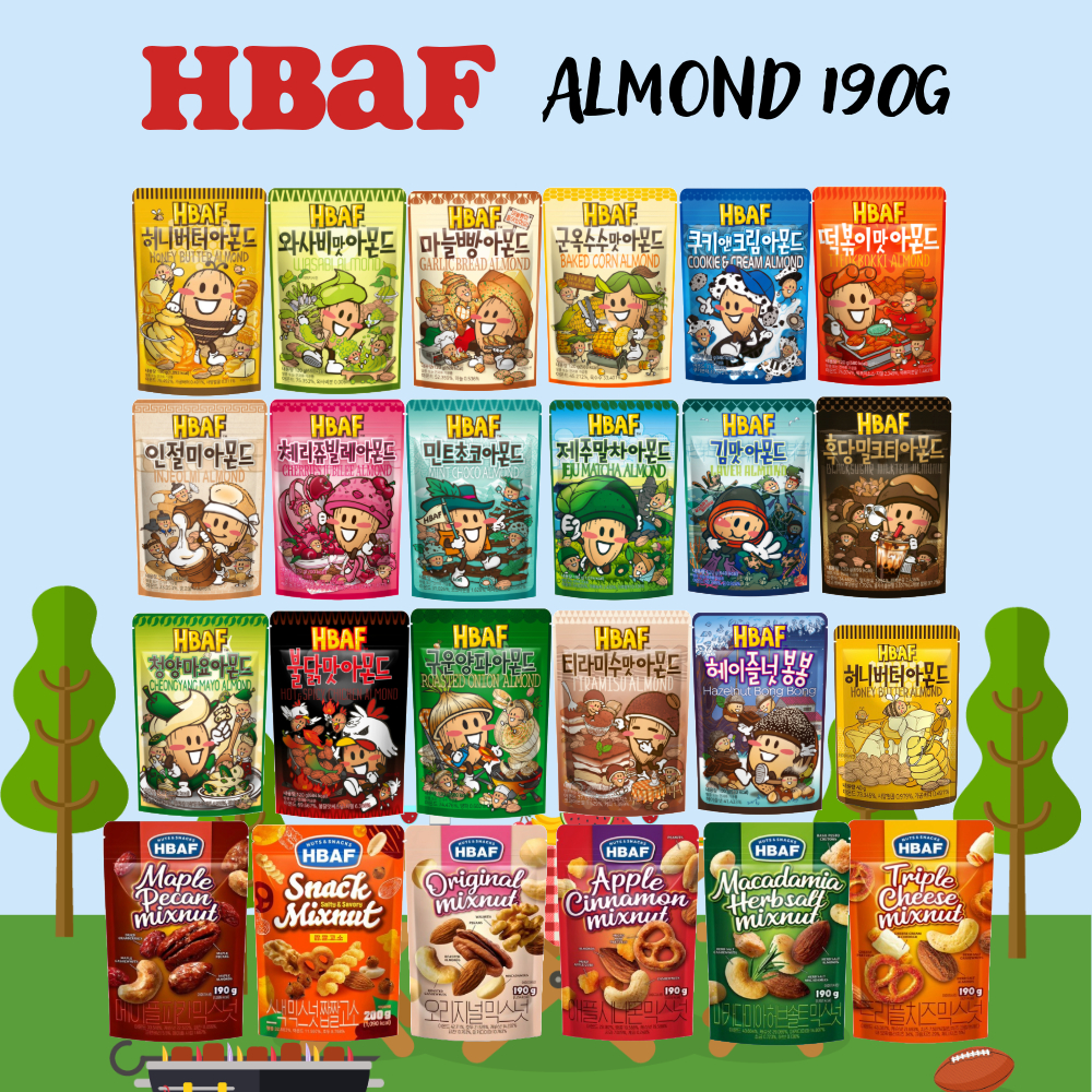 [HBAF & Nuts’n Snacks] Korean Almond & Mixed Nuts Series 190g｜Sweet ...
