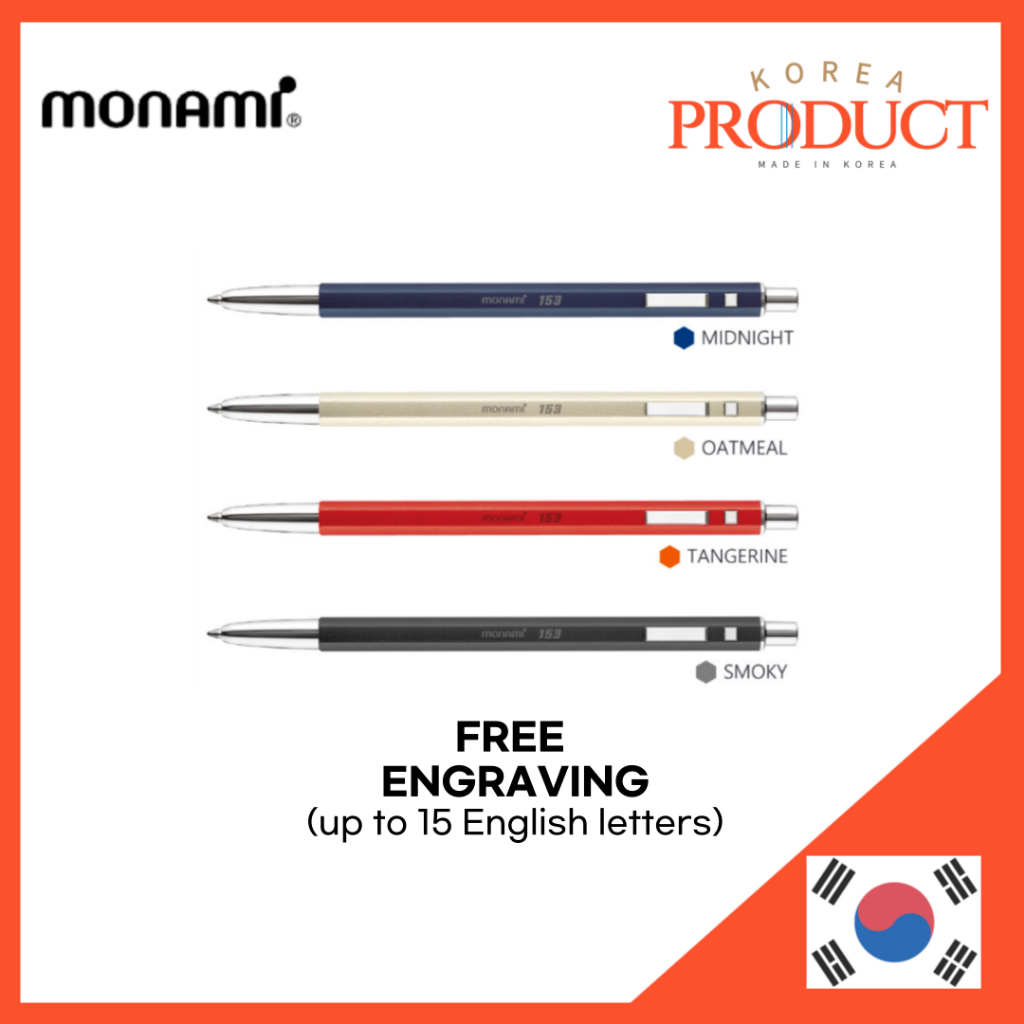MONAMI 153 ID Ballpoint Pen 1.0mm Free Engraving Custom Pen (Ink Color: Black) | Shopee Malaysia