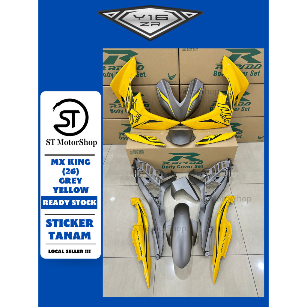 YAMAHA Y16 Y16zr Mx King (26) Grey Yellow Cover Set RAPIDO Coverset ...