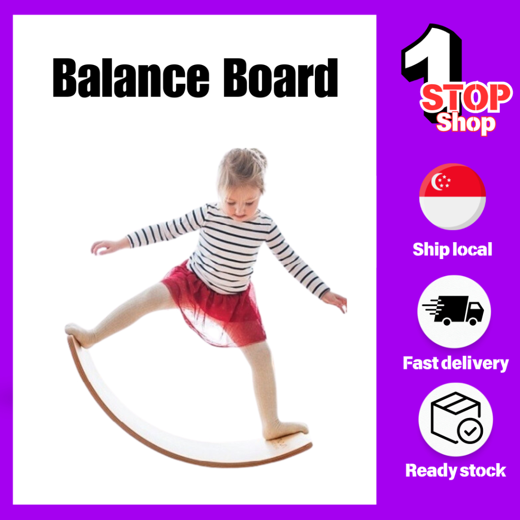 Wooden Balance Board Wobble Balance Board Rocker Board Natural Wood ...