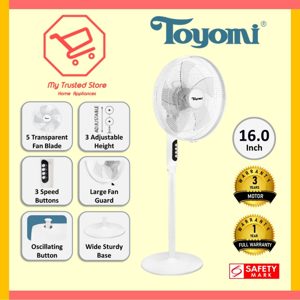 Toyomi 16 inch 3-in-1 Adjustable Stand Fan (FS 4076) | Shopee Malaysia