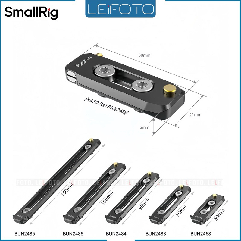 SMALLRIG Universal Low-Profile Quick Release NATO Rail Safety Rail Long ...