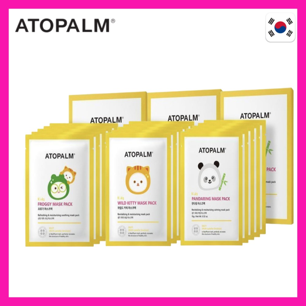 [ATOPALM] KIDS Mask Pack 15g, 5ea (Froggy/Panda/Kitty) | Shopee Malaysia