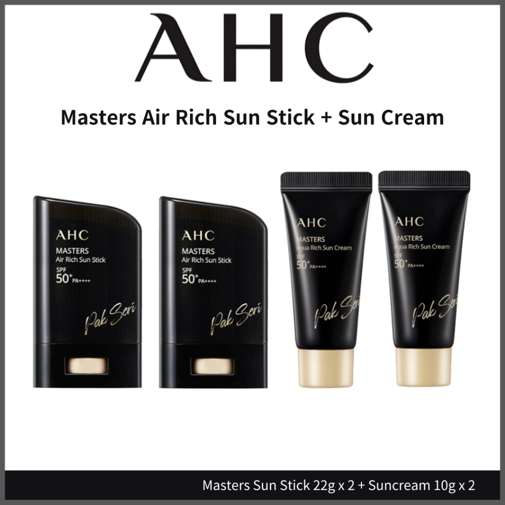 AHC Masters Sun Stick 22g x 2 + Suncream 10g x 2 SPF50+ PA++++ moisturizing | Shopee Malaysia