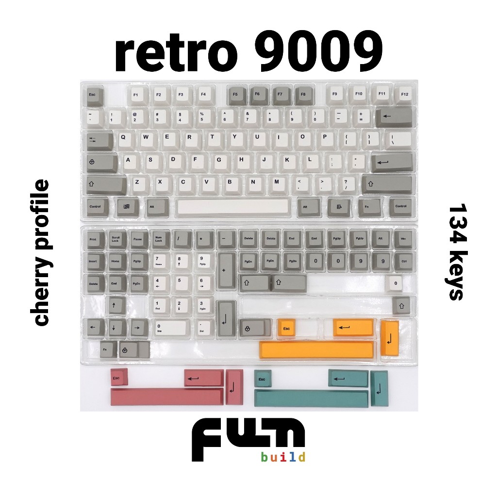 [RETRO 9009 Keycaps][Cherry Profile] Dye Sublimation Printed 134 Keys ...