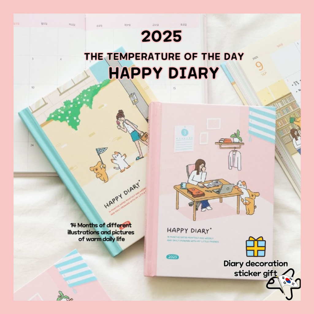 2025 Indigo Happy Diary /B6 2025 The Temperature Of The Day Hppy Diary ...