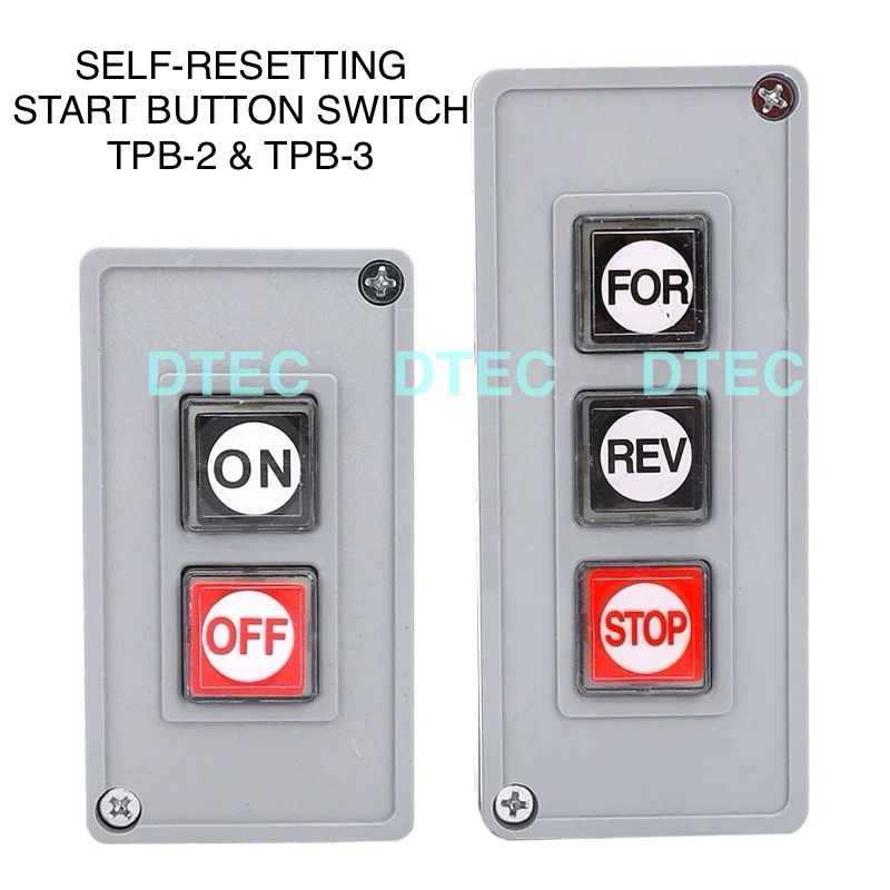 Forward Reverse Stop ON OFF TPB-2 TPB-3 2P 3P Momentary Push Button ...