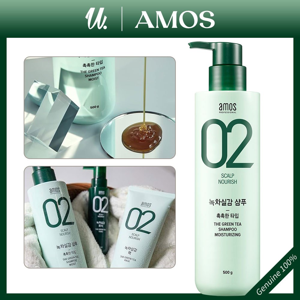 [AMOS PROFESSIONAL] THE GREEN TEA SHAMPOO MOISTURIZING 500g | Shopee ...