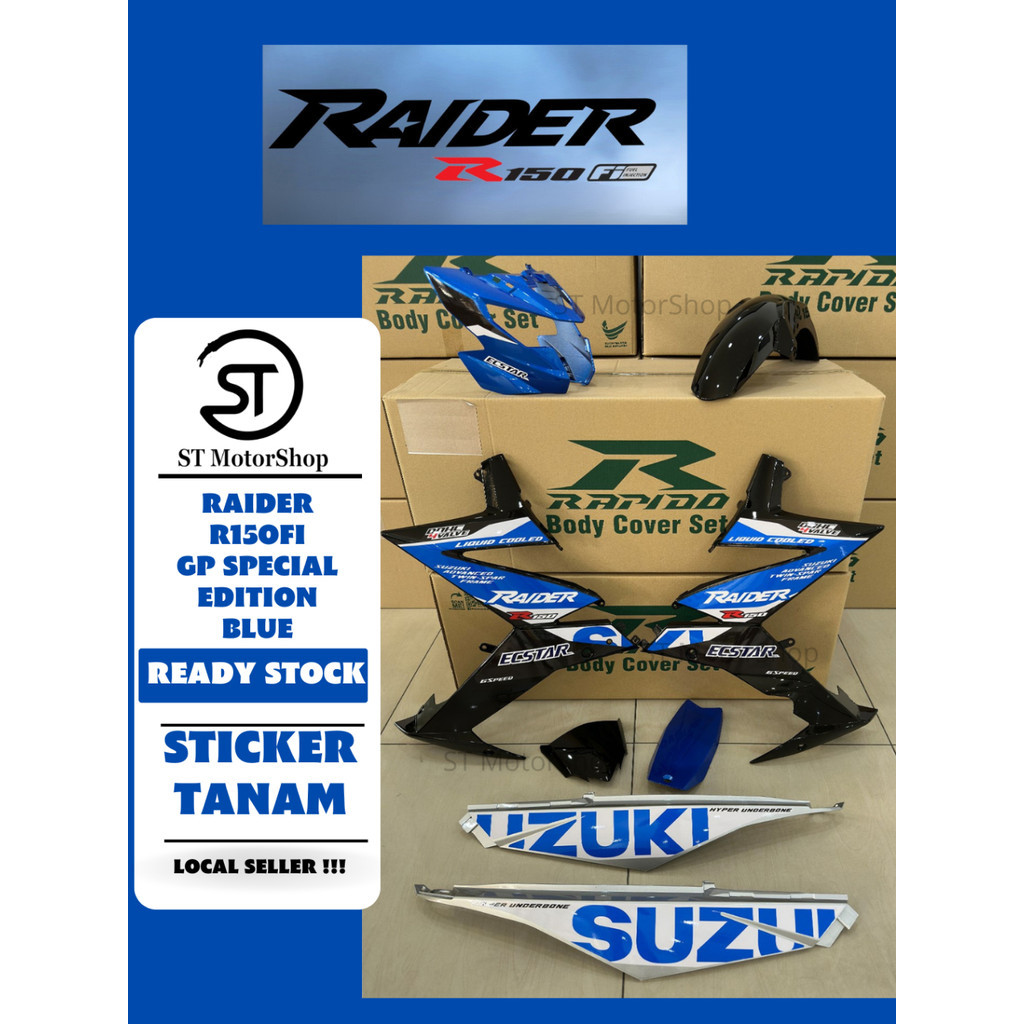 SUZUKI Raider R150fi Gp Special Edition Blue Sticker Tanam Stripe Tanam ...
