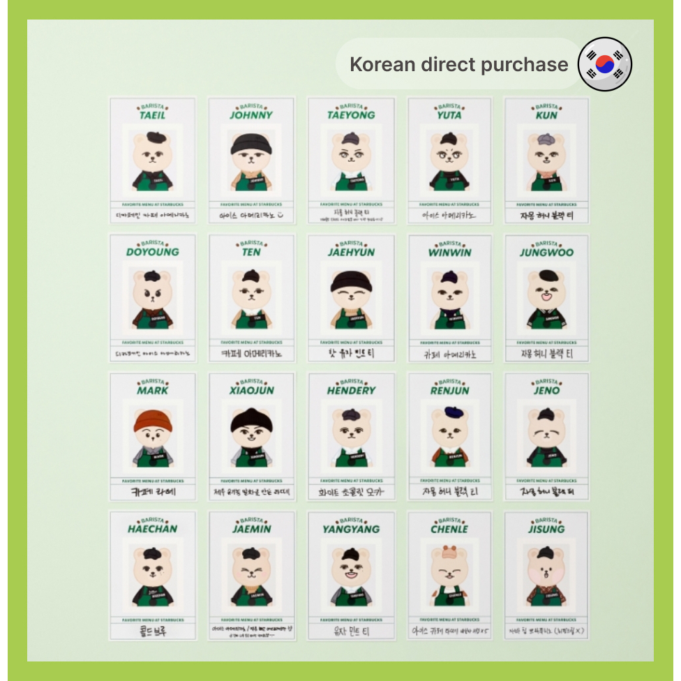 [Korean Shipping] NCT X Starbucks Collaboration peel-off sticker + Tin ...