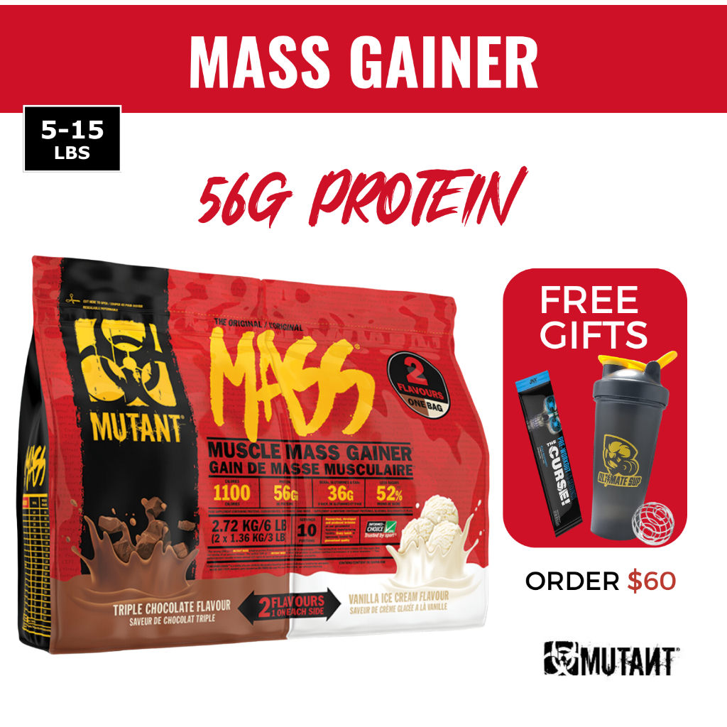 MUTANT MASS, Muscle Mass Gainer, Weight Gainer Protein Powder With Whey ...