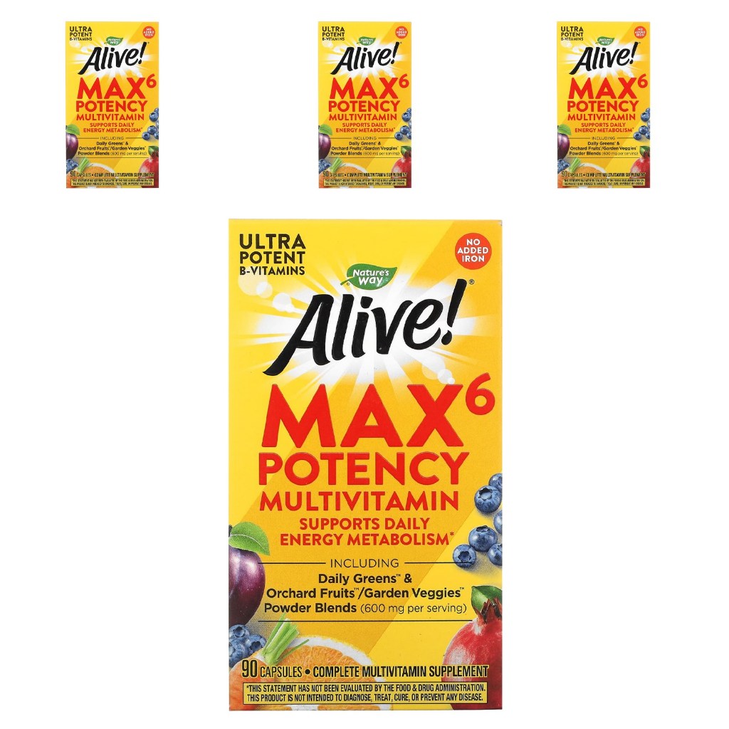 Made in USA - Nature's Way Alive! Daily Multi-Vitamin Max Potency Iron ...