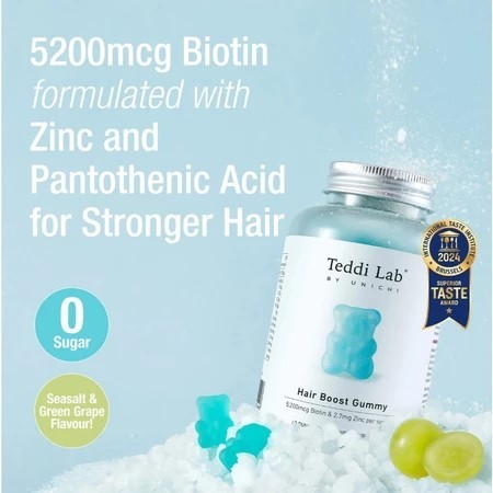 [BUNDLE OF 2/3/5] Teddi Lab Unichi Hair Boost Gummy (60 Gummies ...