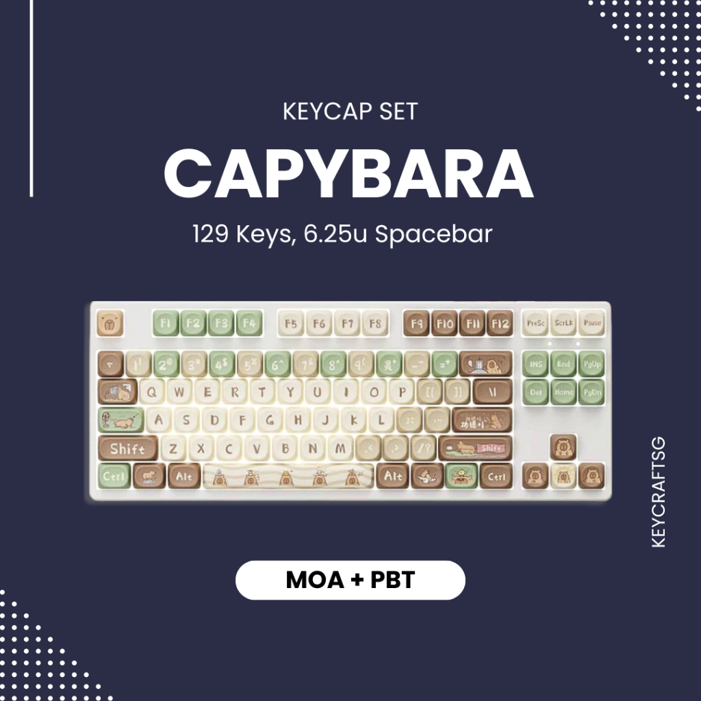 Capybara Living Well Round Keycaps PBT MOA Profile Mechanical Keyboard ...