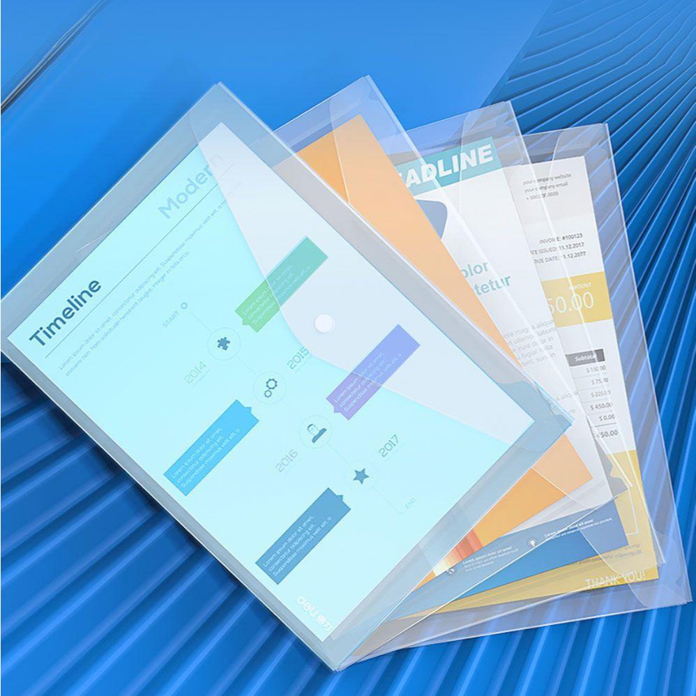 Deli A4 Clear Transparent Envelope File Folders (10PCS) | Shopee Malaysia