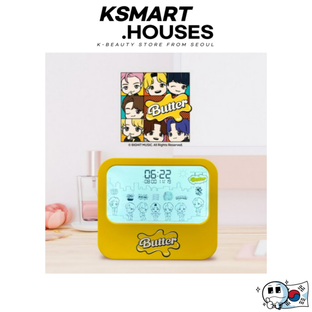 BTS TinyTan Butter Desk Clock Alarm Snooze Power Saving Mood Light ...