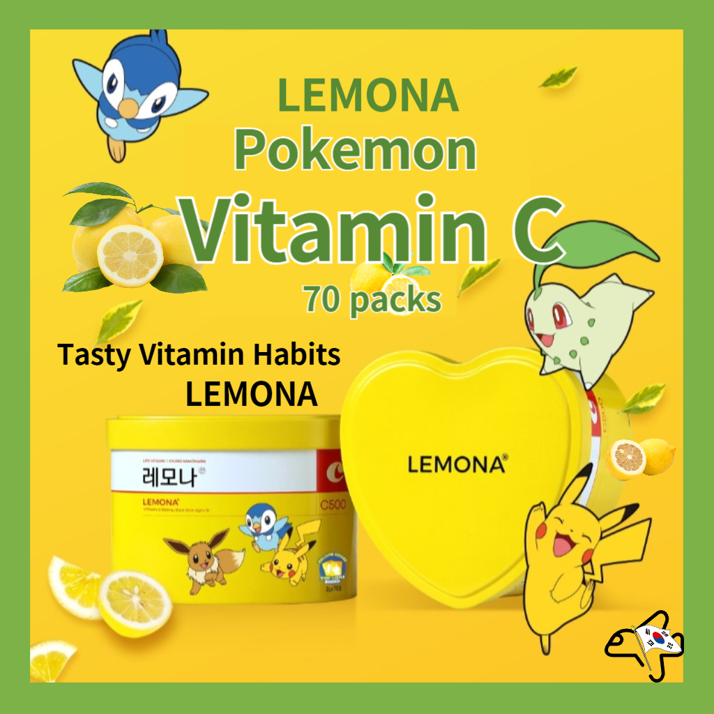 Lemona Vitamin C Pokemon 70 packs ⚽Son heung min Vitamin C Lemona 500mg ...
