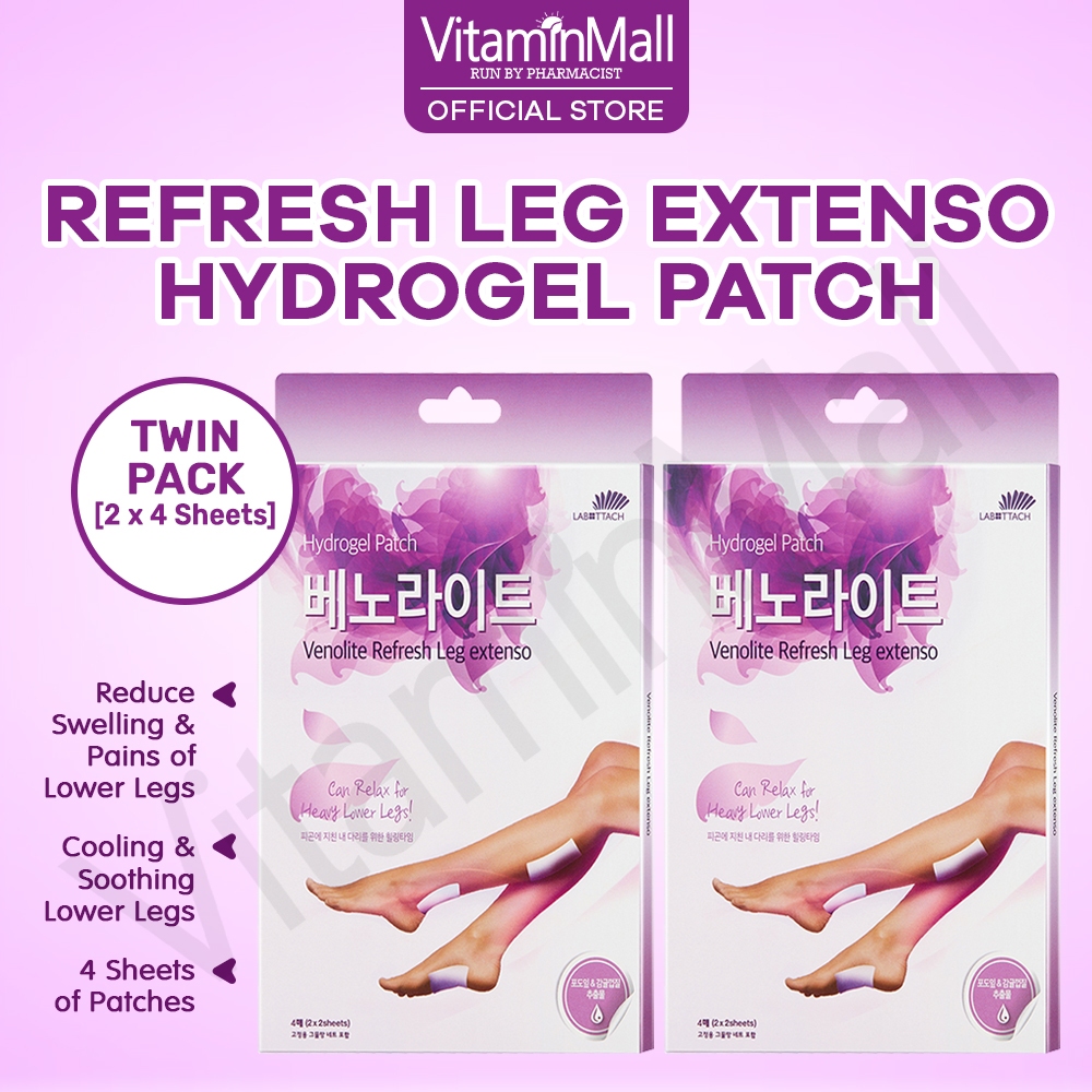 [TWIN PACK] Labottach Venolite Refresh Leg Extenso Hydrogel Patch ...