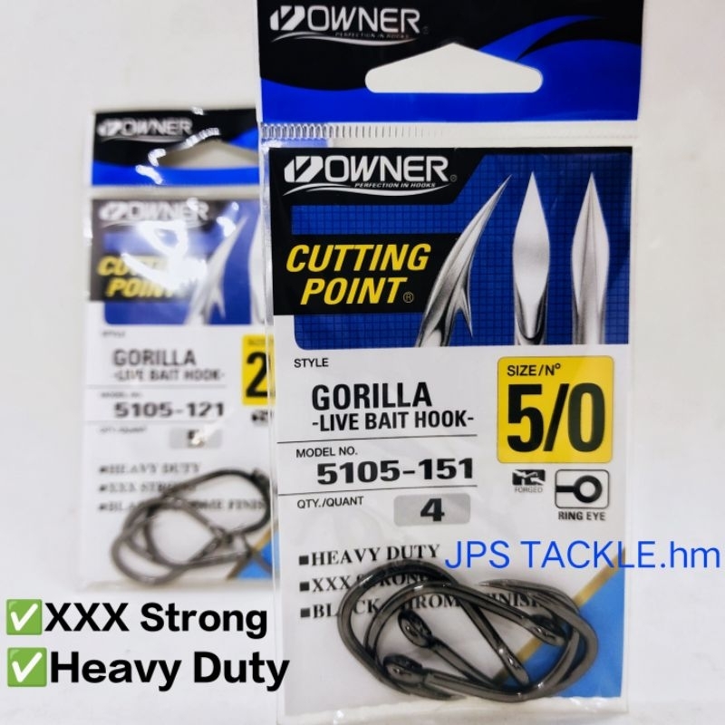 OWNER 5105 GORILLA LIVE BAIT Cutting point hook mata kail owner hook ...