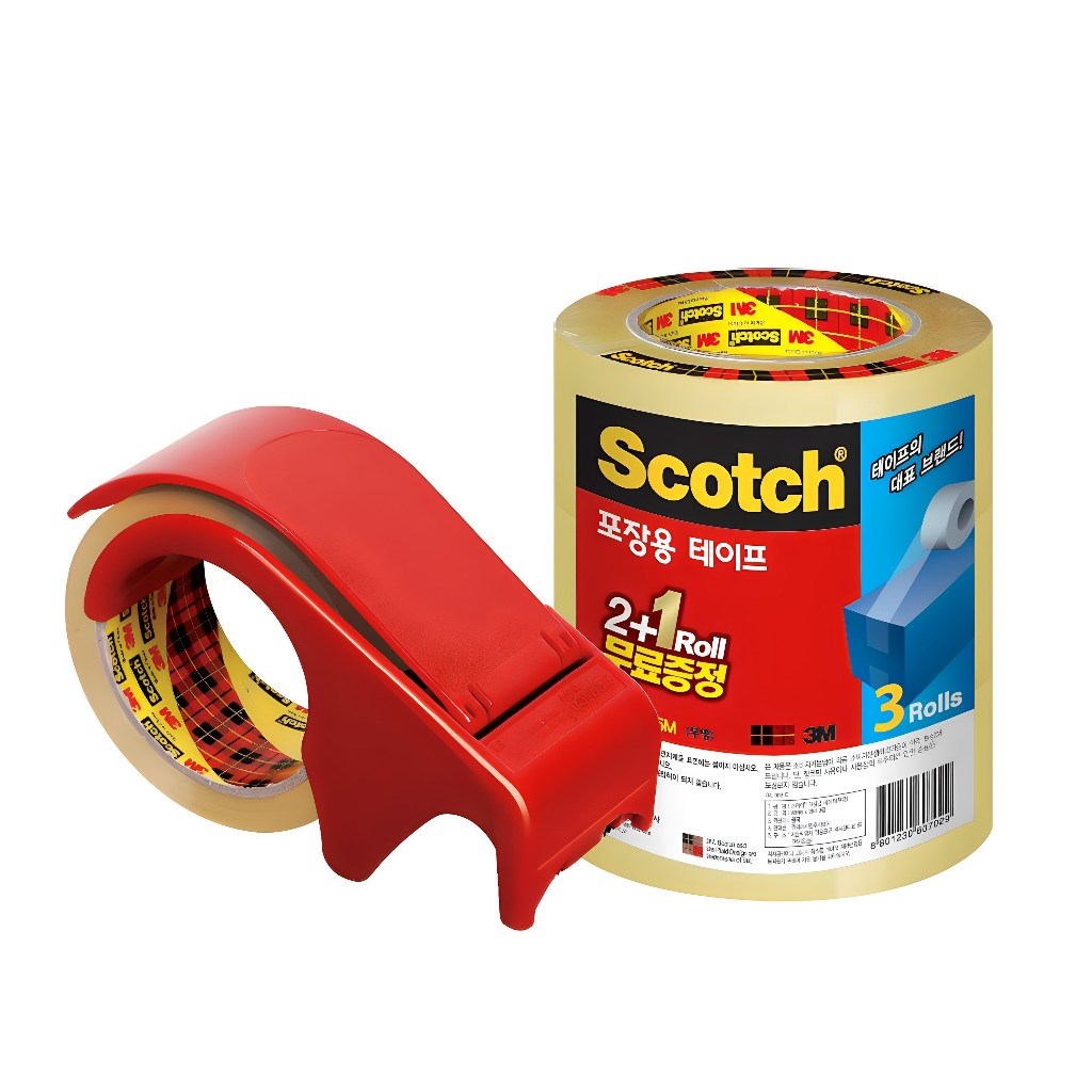 3M Scotch DP-300RD Packing Tape Dispenser + Tape 3625V 48mm × 25m 3p ...