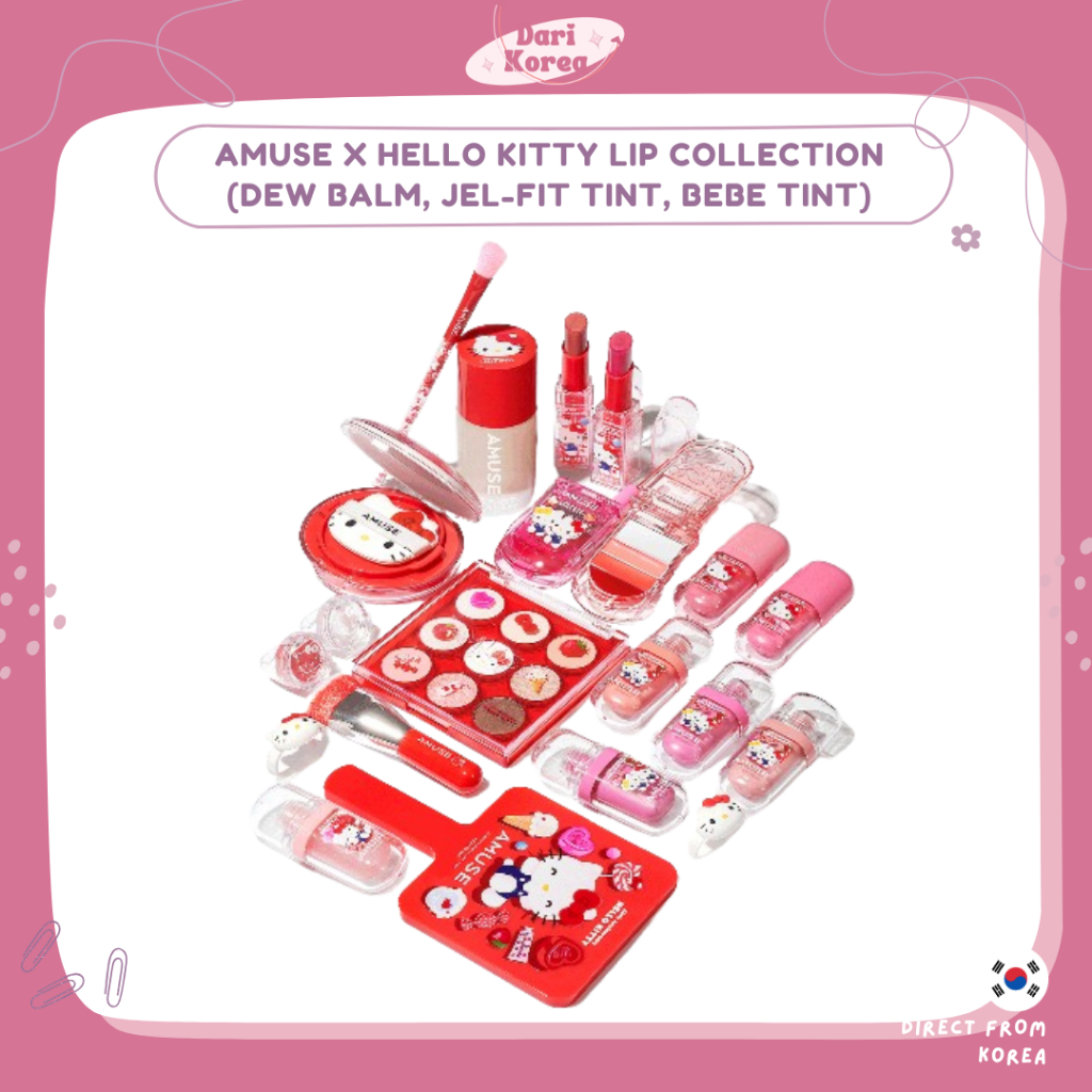 [Amuse X Hello Kitty] Lip Collection (Dew balm, Jel-fit tint, Bebe tint ...