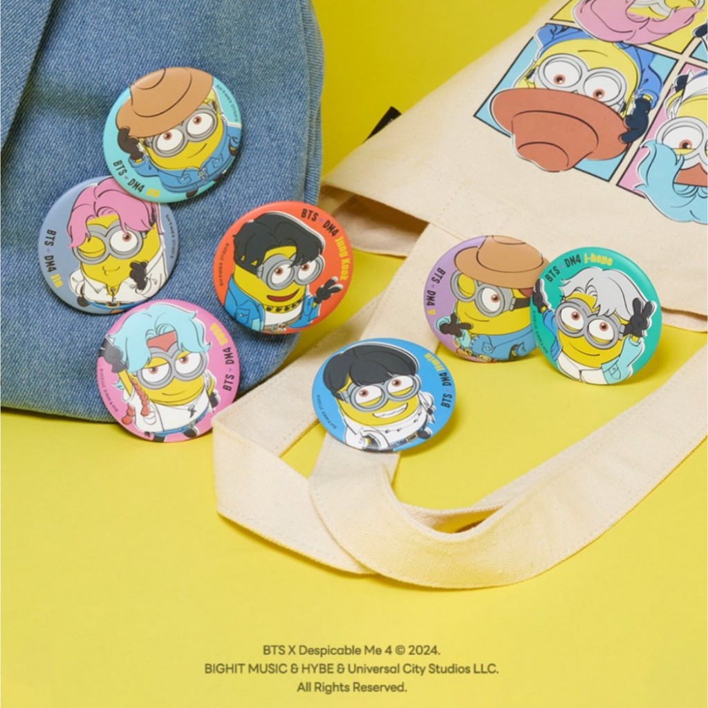 BTS x Despicable Me 4 BTS X DM4 CAN BADGE | Shopee Malaysia